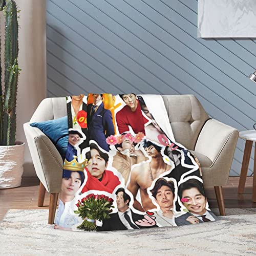 Blanket Gong Yoo Soft and Comfortable Warm Fleece Blanket for Sofa,Office Bed car Camp Couch Cozy Plush Throw Blankets Beach Blankets