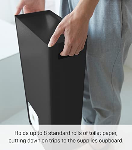 Yamazaki Home Bathroom Tissue Storage Stand | Steel | Toilet Paper Stocker, One Size, Black