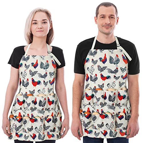 2 Pcs Egg Apron for Fresh Eggs Hen Duck Goose Eggs Holder Aprons Adjustable Gathering Apron with Pockets for Home Kitchen (Classic)