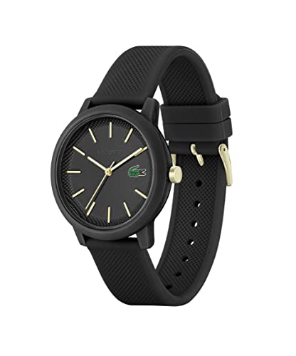 Lacoste 12.12 Men's TR90 Case Quartz Watch with Black Rubber Strap (Model: 2011233)