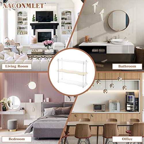 Naconmlet Bathroom Counter Organizer Countertop Vanity Tray Cosmetic Shelf,Premium Acrylic Shelves Spice Rack Makeup Shelf Perfume Organizer Shelves for Home Storage/Organizing