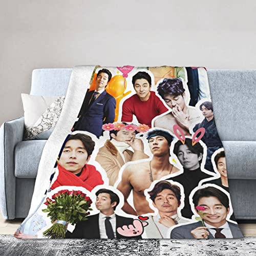 Blanket Gong Yoo Soft and Comfortable Warm Fleece Blanket for Sofa,Office Bed car Camp Couch Cozy Plush Throw Blankets Beach Blankets