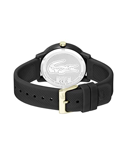 Lacoste 12.12 Men's TR90 Case Quartz Watch with Black Rubber Strap (Model: 2011233)