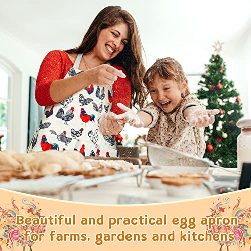 2 Pcs Egg Apron for Fresh Eggs Hen Duck Goose Eggs Holder Aprons Adjustable Gathering Apron with Pockets for Home Kitchen (Classic)