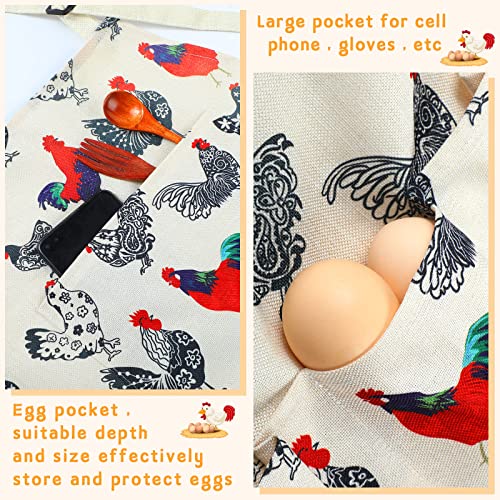 2 Pcs Egg Apron for Fresh Eggs Hen Duck Goose Eggs Holder Aprons Adjustable Gathering Apron with Pockets for Home Kitchen (Classic)