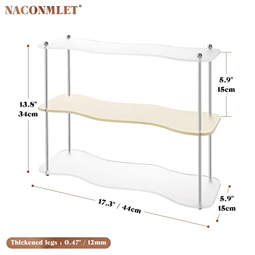 Naconmlet Bathroom Counter Organizer Countertop Vanity Tray Cosmetic Shelf,Premium Acrylic Shelves Spice Rack Makeup Shelf Perfume Organizer Shelves for Home Storage/Organizing