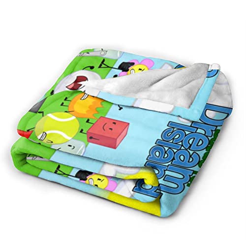 Bfdi-Battle for Dream-Island Plush Blanket Ultra-Soft Flannel Throw 3D Printing Fuzzy Blankets for Adults Kids (50"x40", Black)