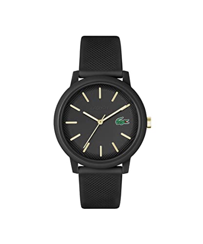 Lacoste 12.12 Men's TR90 Case Quartz Watch with Black Rubber Strap (Model: 2011233)