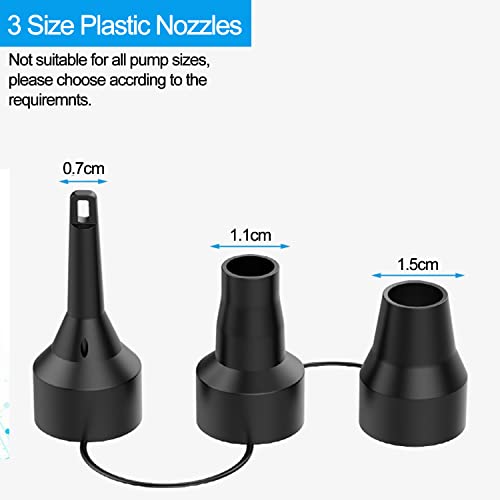4 Set Replacement Nozzles, Plastic Pump Nozzles, 3 Size for Air Bed, Air Pump Nozzles for Inflatables, Air Mattress