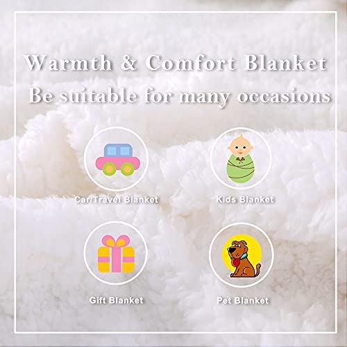 Manerly Sherpa Throw Blankets for Sofa Bed Couch, Magic Fairy Tale Forest wiht Mushrooms and Lanterns Printed Blanket, Soft Cozy Plush Fleece Blankets for Kids Adults Gift, 50"x60"