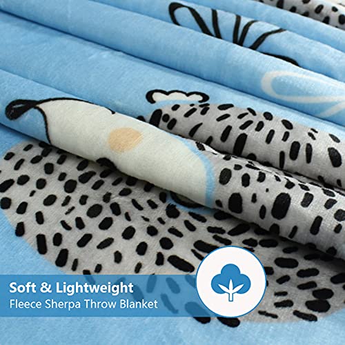 Manerly Sherpa Throw Blankets for Sofa Bed Couch, Magic Fairy Tale Forest wiht Mushrooms and Lanterns Printed Blanket, Soft Cozy Plush Fleece Blankets for Kids Adults Gift, 50"x60"