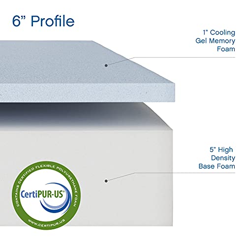 Classic Brands Cool Gel Memory Foam 6-Inch Mattress | CertiPUR-US Certified | Bed-in-a-Box, Queen