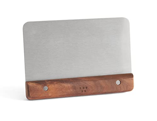 Misen Bench Scraper for Baking & Cooking - Food Scraper Tool - Stainless Steel Scraper Tool for Kitchen Use, Walnut