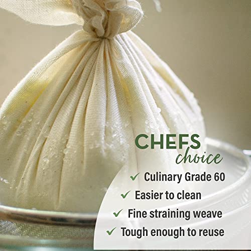 Organic Unbleached Cotton Cheesecloth for Straining, GOTS Certified, Fine Reusable Strainer β Large 18 Sq.ft.