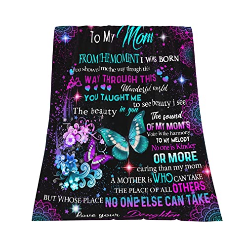 Gifts for Mom, Throw Blanket to My Mom from Daughter ,Blanket Flannel Blankets Comfortable Couch Ultra Soft Plush Bed Warm Blanket for Adults 60X50 Inch (mom)