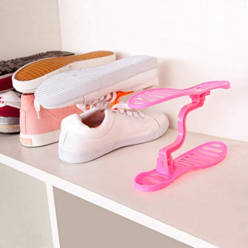 zhppac Shoe Organizer Shoe Storage Box Wall Mounted Shoes Rack Shoe Racks Space Saver Hanging Shoe Storage Racks Plastic Shoe Slots Double Shoe Slot green