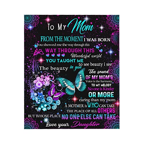 Gifts for Mom, Throw Blanket to My Mom from Daughter ,Blanket Flannel Blankets Comfortable Couch Ultra Soft Plush Bed Warm Blanket for Adults 60X50 Inch (mom)