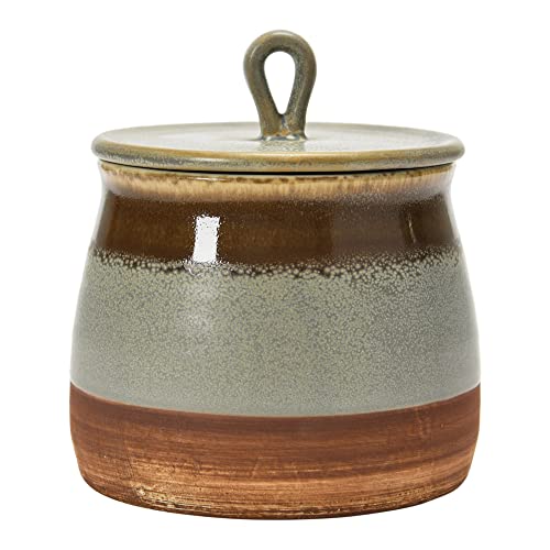 Bloomingville Stoneware, Reactive Glaze Canister, 4" L x 4" W x 5" H, Multicolor