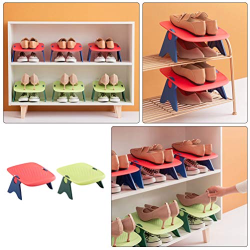 DOITOOL Shelf Bracket Shelf Bracket 2pcs Shoe Slots Rack Organizer Adjustable Shoe Stacker Space Saver Shoe Rack Holder for Closet Organization Holder Shoe Storage Rack Shoe Storage Rack