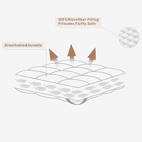 Mattress Pad King Size, Premium Soft Quilted Extra Thick Pillow Top Mattress Topper with Fluffy Down Alternative Fill,Mattress Cover with Elastic Deep Pocket, Strethes Up to 21β