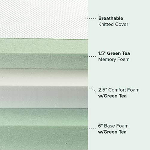 ZINUS 10 Inch Green Tea Aspire Memory Foam Mattress / CertiPUR-US Certified / Bed-in-a-Box / Pressure Relieving / Made in USA, Queen