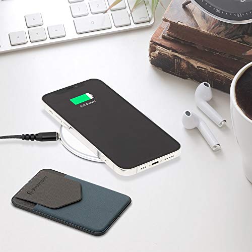 Sinjimoru Privacy Cover Magnetic Card Holder, Magnetic Phone Wallet Stick on as Credit Card Holder Compatible with iPhone 16 15 14 13 12 Series. M-Flap Red