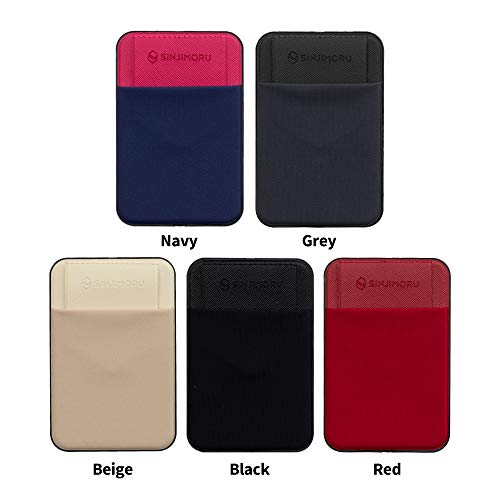 Sinjimoru Privacy Cover Magnetic Card Holder, Magnetic Phone Wallet Stick on as Credit Card Holder Compatible with iPhone 16 15 14 13 12 Series. M-Flap Red