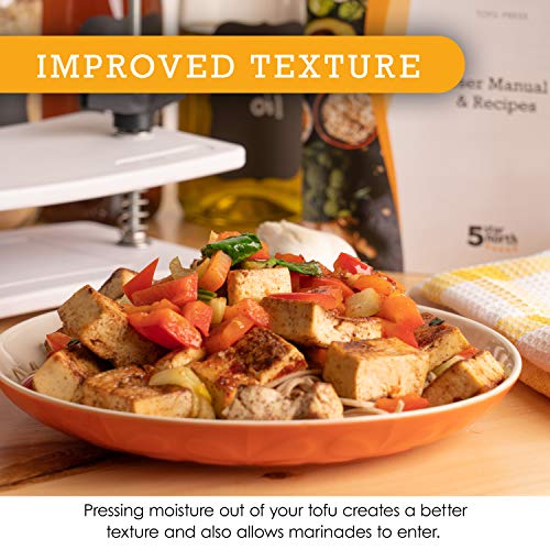 Extra Firm Tofu Press - by Healthy Express - Premium curved plates for superior pressing results on Firm and Extra Firm tofu. Perfect Press every time!