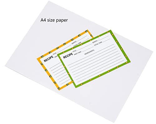 Recipe Cards 50 PCS 4x6inch Double Sided Thick Card Stock 5 Fruit Design Fit with Recipe Binder Recipe Box Gift for Bridal Shower Wedding Housewarming