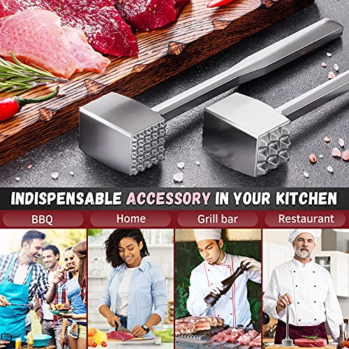 Meat Tenderizer 1 pcs - Aluminium Meat Mallet - Dual-Sided Meat Tenderizer Tool Kitchen Meat Pounder Home Meat Hammer for Tenderizing Ice Steak - Stainless Veal & Chicken Safe Meat Beater 1309479