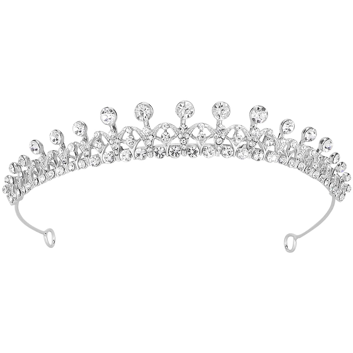 Hapdoo Tiaras for Women, Elegant Princess Crown, Lightweight Small Tiara for Girls, Prom Queen Silver Tiara, Birthday Bride Wedding Bachelorette Party Tiaras and Crowns