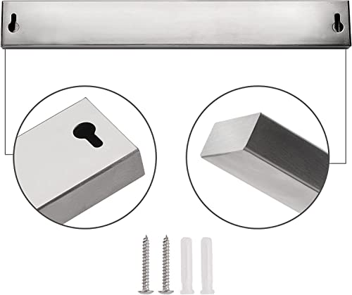 Enkrio 10 Inch Magnetic Knife Strip No Drilling - Upgraded Stainless Steel Magnetic Knife Holder for Wall with 3M Type, Magnet Knife Strip Bar Rack for Kitchen Utensil & Tool Holder