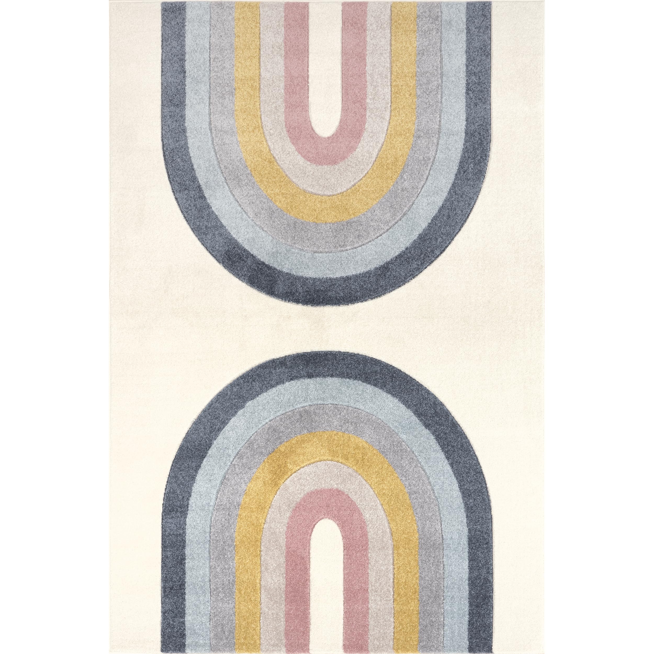 nuLOOM Jerri Double Half Rainbow Kids Area Rug, 8x10, Beige