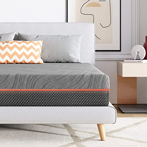 Sweetnight King Size Mattress, 10 Inch Memory Foam King Mattress with Three Firmness Levels in One Mattress, Infused Gel for Cool Sleep, King Foam Mattress in a Box,Grey