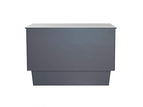 AFI Nantucket Murphy Bed Chest Queen Grey with Charging Station & Cool Soft Mattress