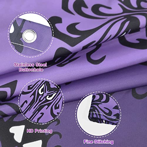 BestLives Halloween Shower Curtain 72 x 72 Inches Haunted Mansion Ghost Purple Bath Curtain Waterproof Polyester Fabric Bathroom Curtain with 12 Hooks-L8