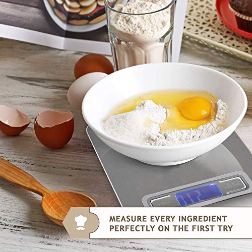 La Patisserie Bread Proofing Basket – 11 Piece Bread Baking Kit with Round and Oval Banneton Basket, Liners, Dough Scrapers, Scoring Lame, Blades, Digital Scale, Canvas Bread Bag