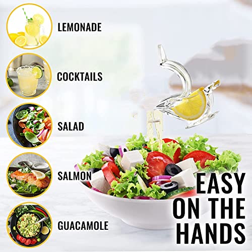 New Acrylic Manual Lemon Slice Squeezer, Portable Transparent Fruit Juicer, Elegance Bird Shape, Hand Juicer for Orange Lemon Lime Pomegranate (2Pcs)