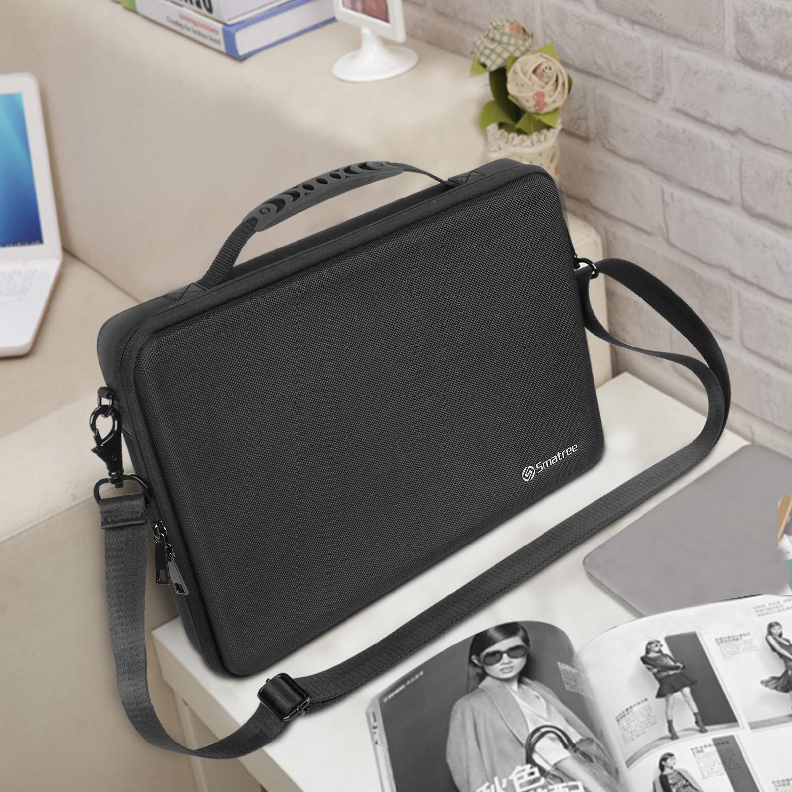 Smatree 13-14inch Hard Shoulder Bag for MacBook Pro 2024 M4/2023/2021 A2918/A2992,MacBook Air 2024/2022 A3313/A2681,iPad Pro M4 2024,ASUS Chromebook Flip,Microsoft Surface,Samsung,Carring Bag(Black)