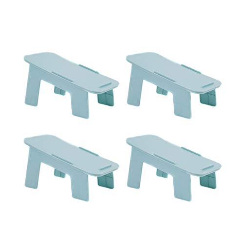Milisten Shoe Divider Shoe Holder 4pcs Shoe Stacker Slots Space Saver Double Deck Shoe Rack for Closet Organization Shoes Holder for Home Storage Blue Corner Shoe Rack Shoe Tower