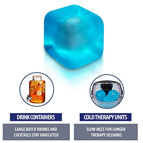Extra Large Reusable Ice Cubes - BPA Free Plastic - for Cool Therapy Machine or Drink Dispensers - Ice Therapy System