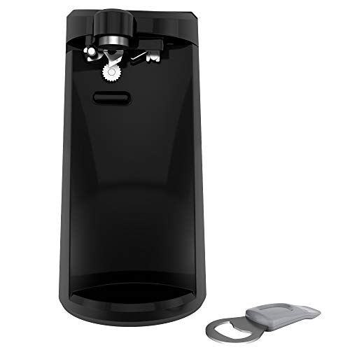 BLACK+DECKER EasyCut Extra-Tall Can Opener with Knife Sharpener and Bottle Opener, Black, EC500B-T