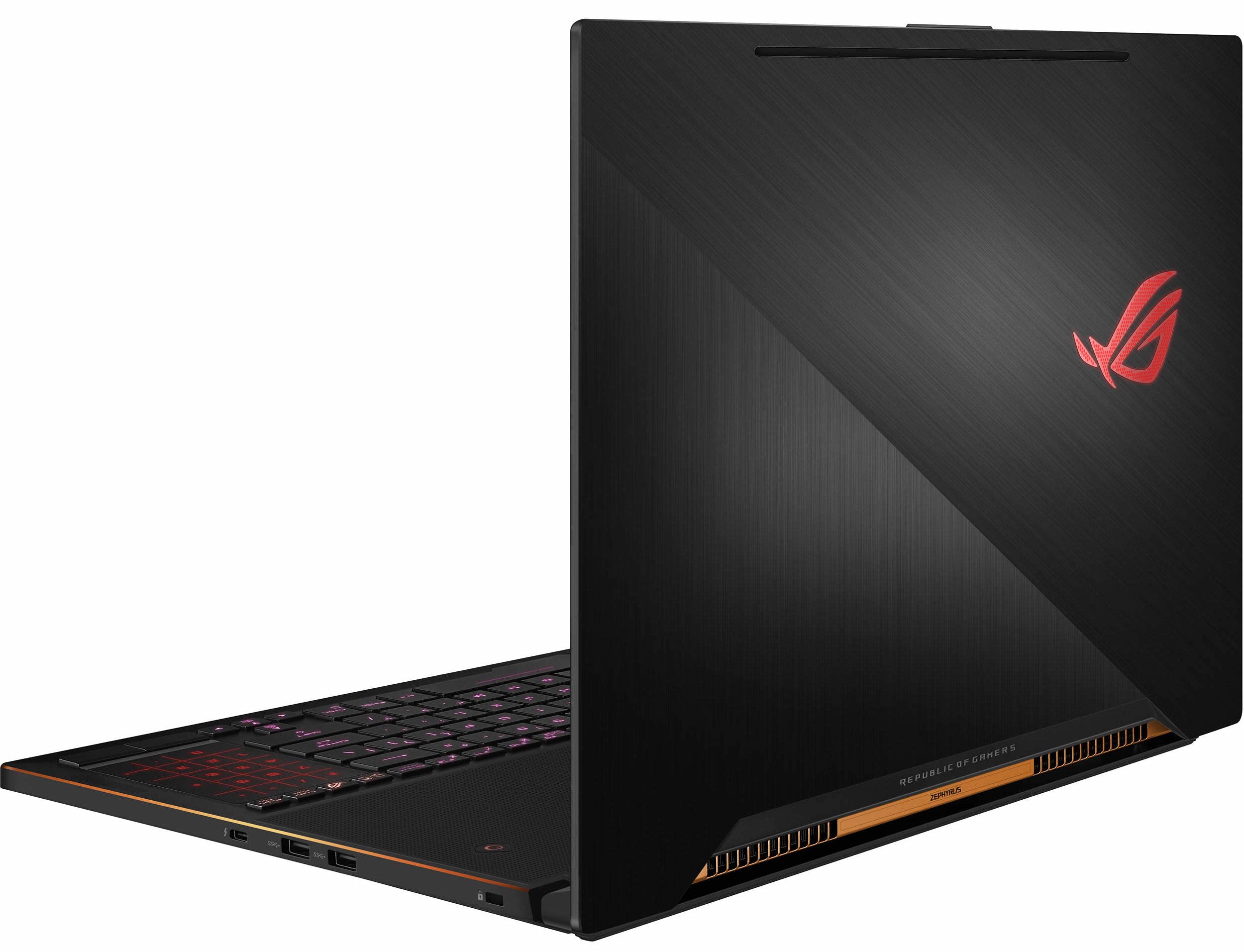 ASUS ROG Zephyrus GX501 Home & Business Laptop (Intel i7-8750H 6-Core, 16GB RAM, 512GB SSD, GTX 1080, 15.6" 144Hz Full HD (1920x1080), WiFi, Bluetooth, Backlit KB, Win 10 Pro) (Renewed)