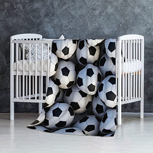Soccer Throw Blanket Cozy Plush Blanket Soft Warm Flannel Fleece for Bedroom Living Rooms Sofa Couch 50"x40"