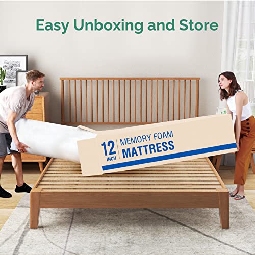 Airdown 12 Inch King Mattress, Green Tea Memory Foam Mattress, Medium Firm, CertiPUR-US Certified, Made in USA