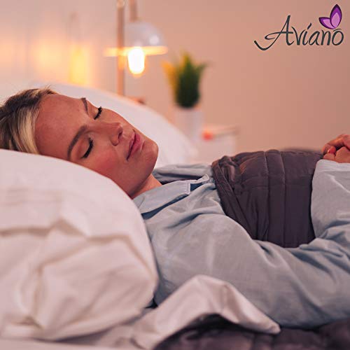 Aviano Premium Bamboo Cooling Weighted Blanket for Adults - 20 lbs (Stone Blue) for Queen Size Bed (60x80 in.) - Heavy Blankets for Restlessness