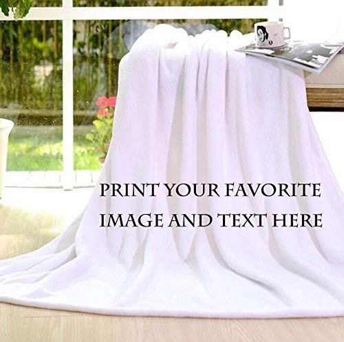 Personalized Customize Throw Blanket Bed Blanket Made Custom from Your Photo INTO Soft Fabric Velvet Plush Fleece Keepsake Gift Personalized Your Photo Image Text Picture Printed (Standard 50"X60")