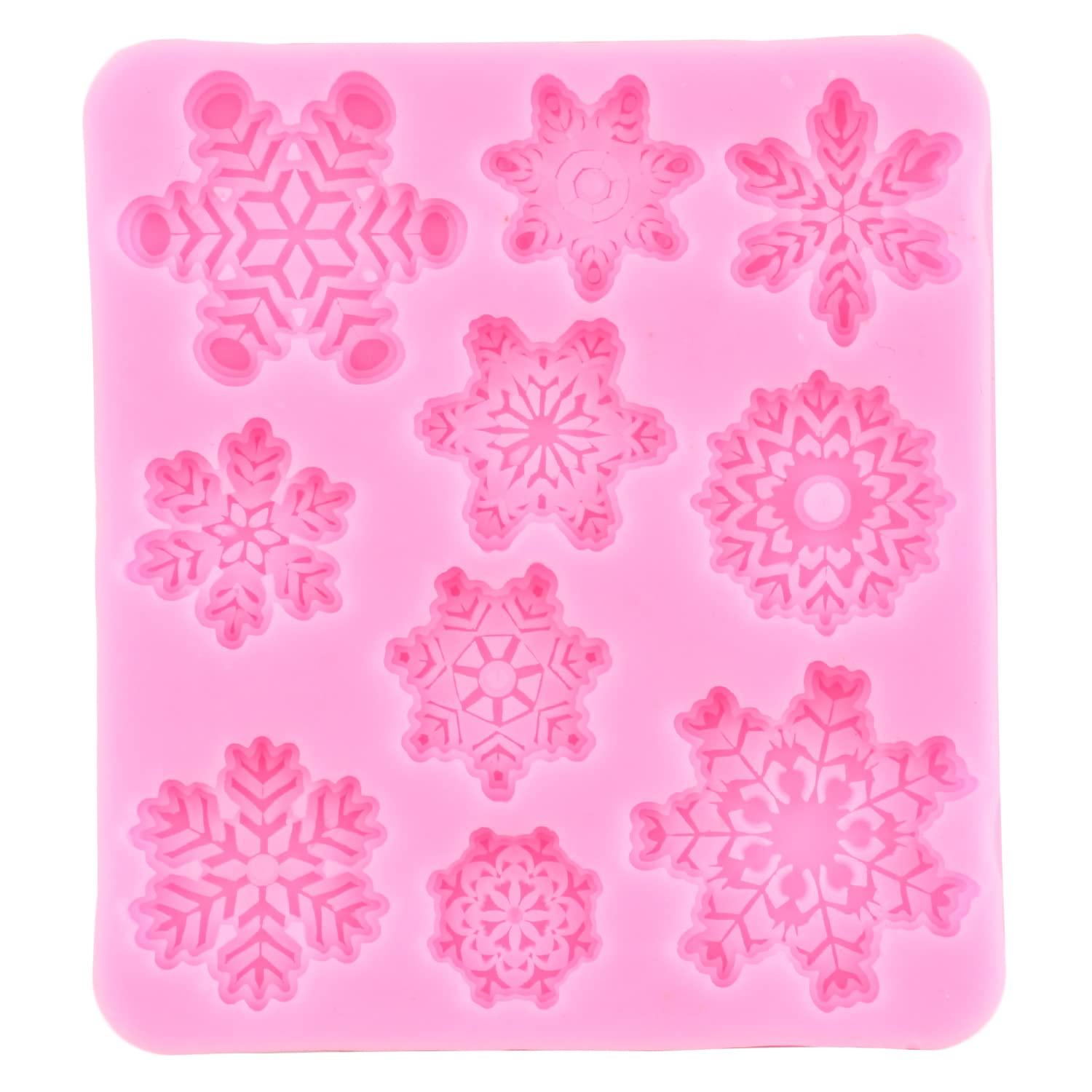 ZiXiang Christmas Silicone Molds Xmas Fondant Molds Christmas Tree Snowflake Bells Gift Box Snowman Holly Leaves Silicone Molds For Cake Decorating Cupcake Topper Candy Chocolate Gum Paste Set Of 7