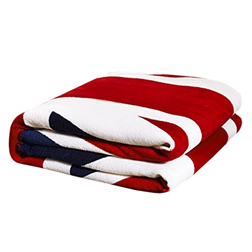Soft Flannel Union Jack Fleece Blanket British Flag Bed Sofa Blanket Couch Cover Warm Air Conditioning Throw Comfy Throw Quilt Blanket Bedspread for Bedroom Living Rooms Oversized Travel Throw,59"x79"