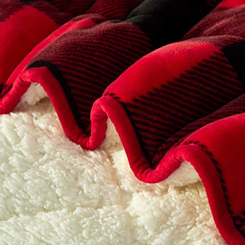 Dearfoams Super Soft Red Buffalo Plaid Weighted Blanket, 15 lbs, 48"x72"